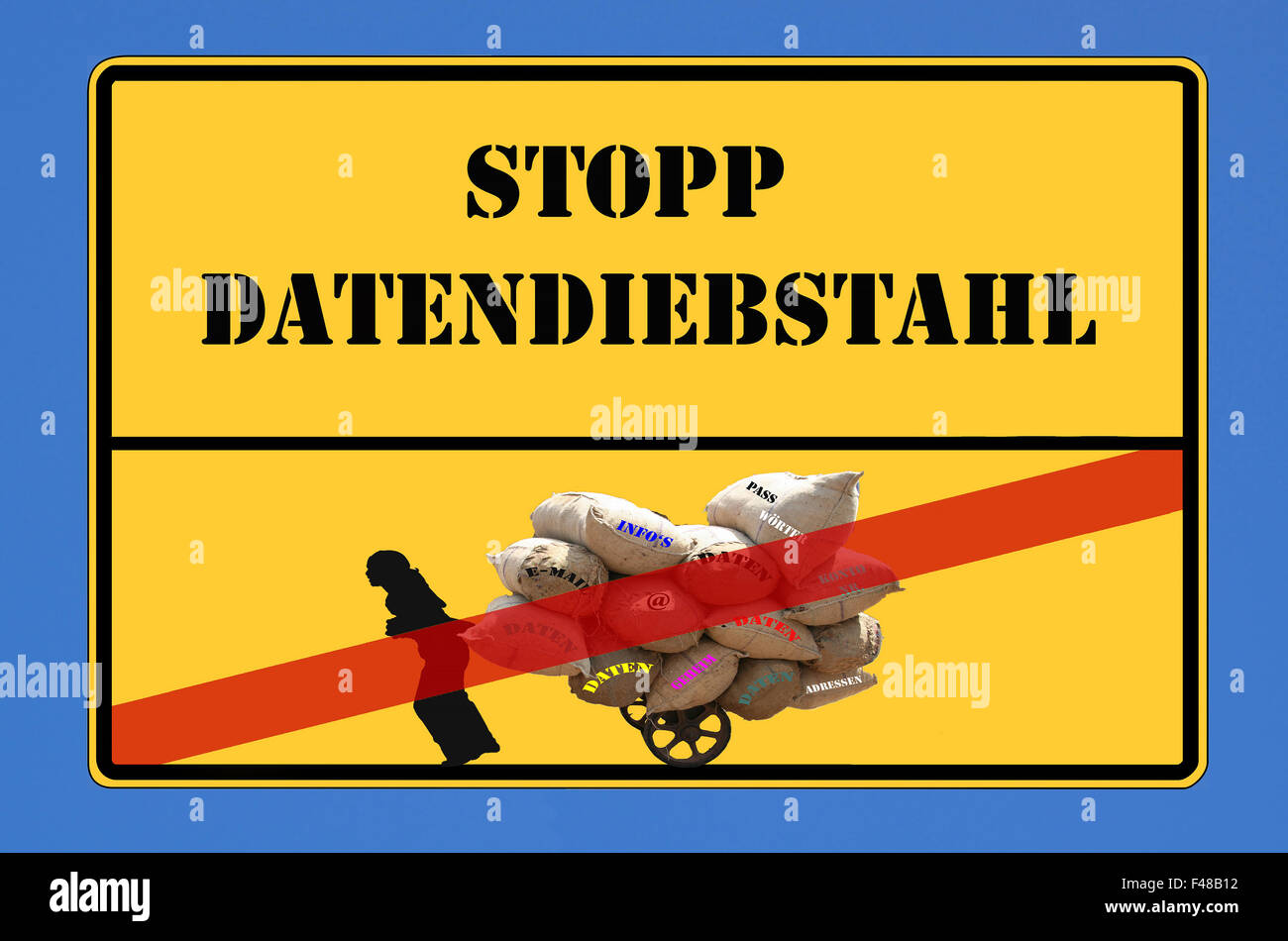 Sign Stop data theft Stock Photo - Alamy