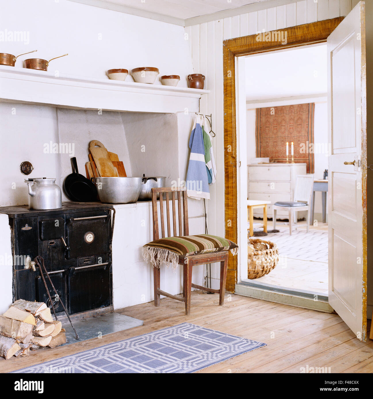 An old-fashioned Scandinavian kitchen, Sweden Stock Photo - Alamy