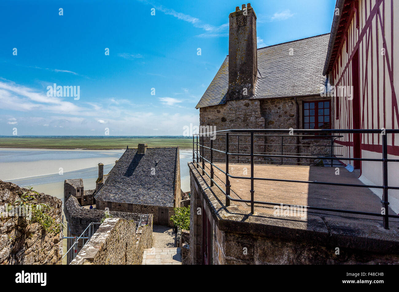 France, Normandy, the medieval village of Mont St Michel Stock Photo ...