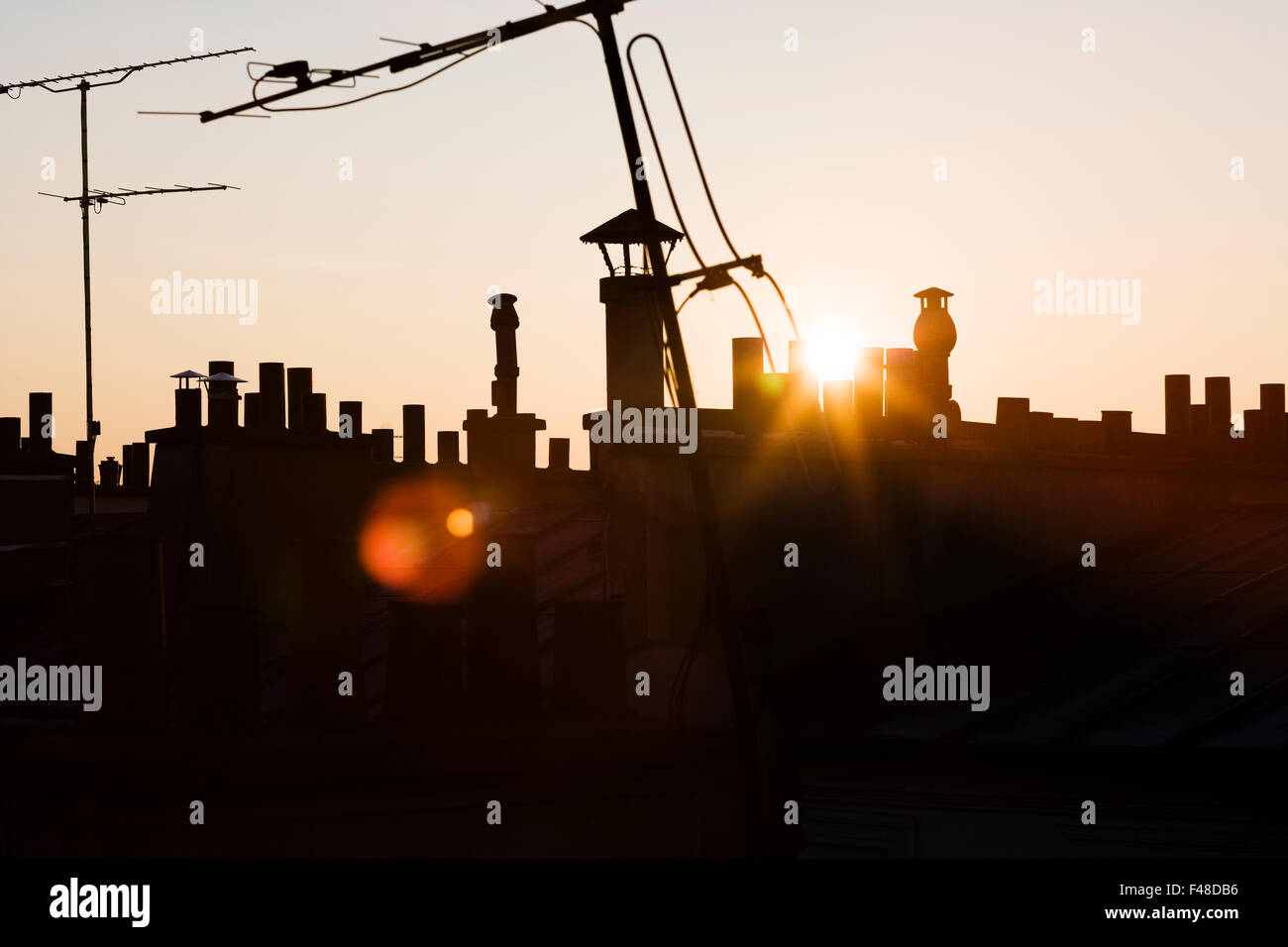 Rooftops of Paris at sunset, France Stock Photo - Alamy
