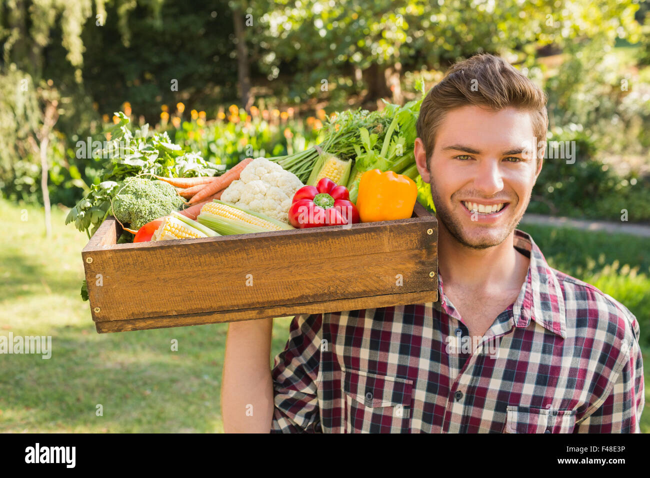 Smiling man vegetables standing hi-res stock photography and images - Alamy