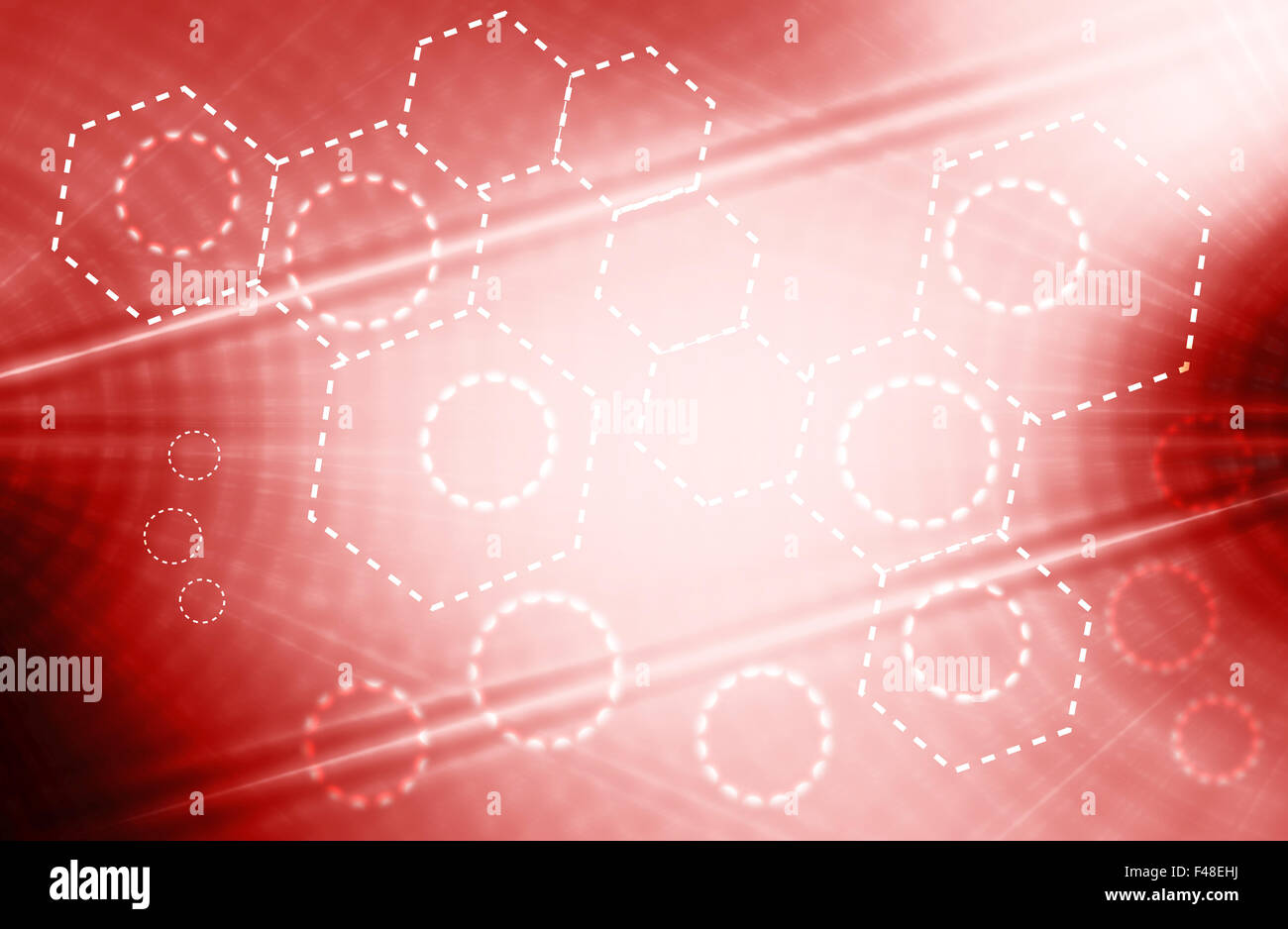 abstract red color background with motion ray technology and science ...