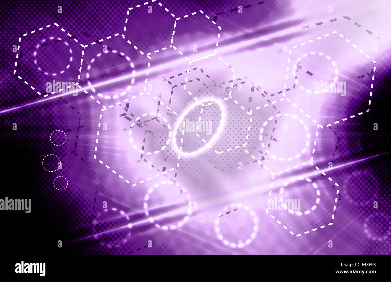 abstract violet color background with motion ray technology and science ...