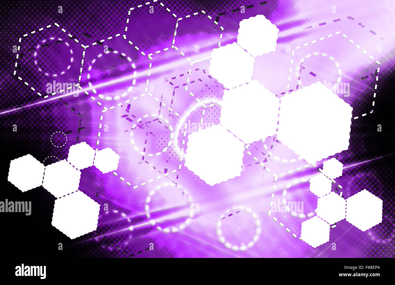 abstract violet color background with motion ray technology and science ...