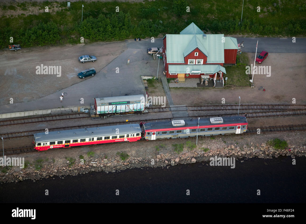 Aerial view train on railroad hi-res stock photography and images - Alamy