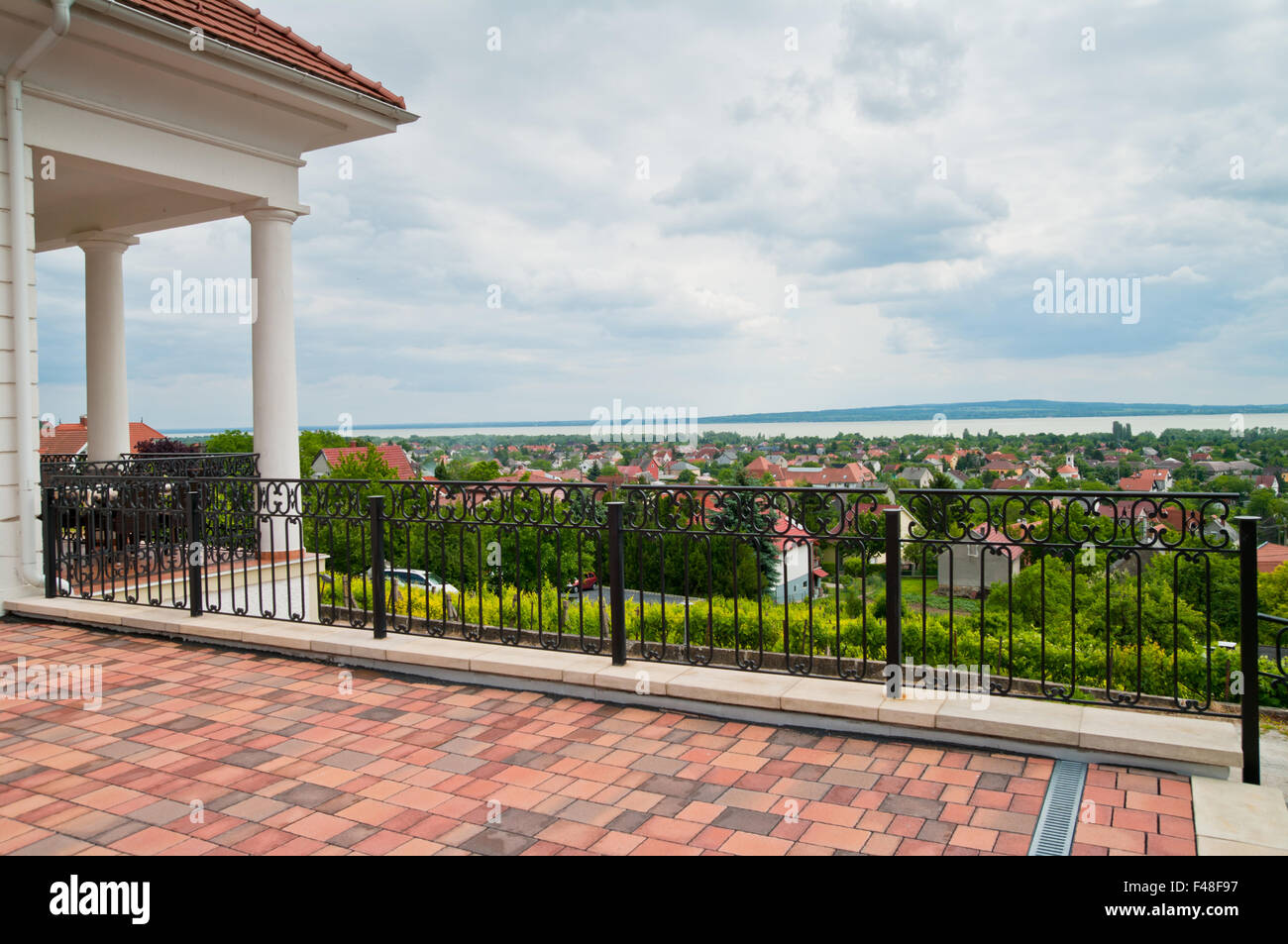Hotel terrace with beautiful scenery, view to the city Stock Photo - Alamy