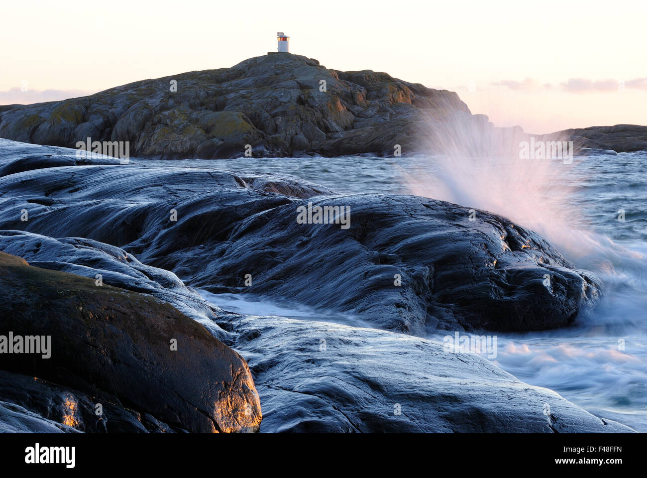 rocks by a stormy sea, Sweden Stock Photo - Alamy