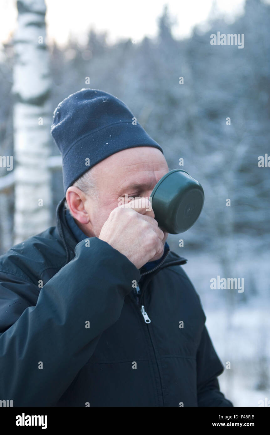 A man drinking, Sweden Stock Photo - Alamy