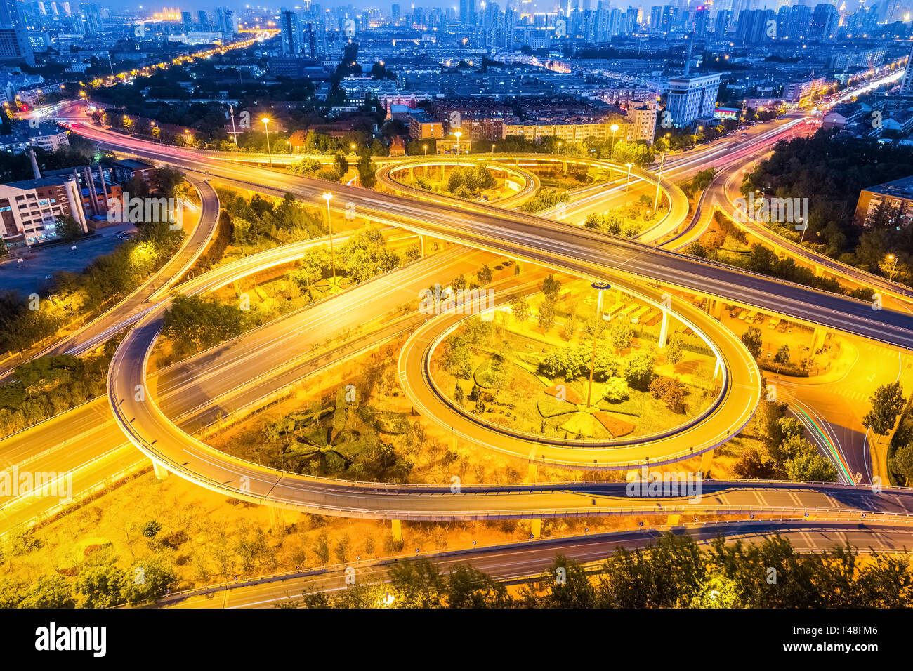 an interchange road closeup Stock Photo - Alamy