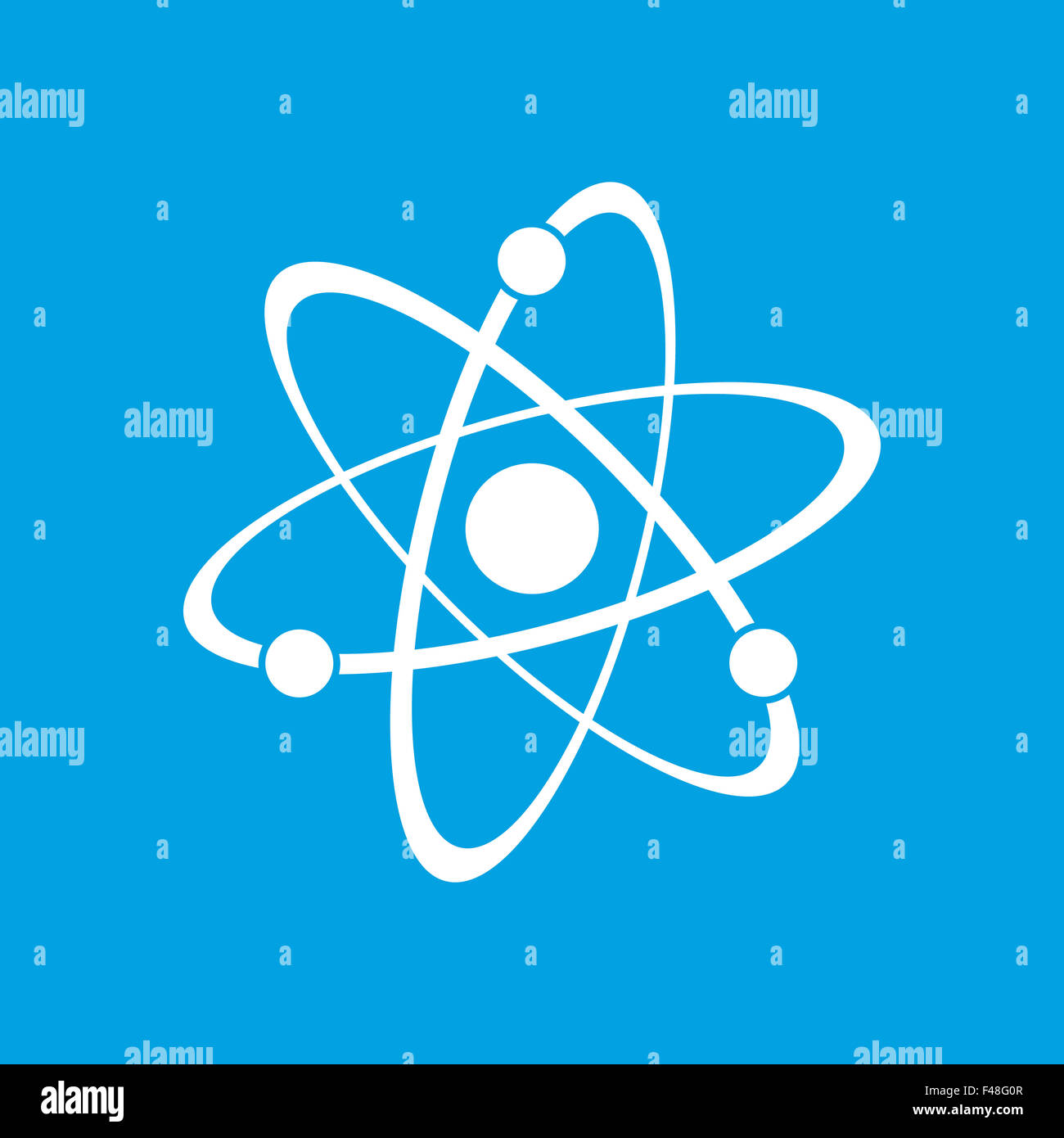 Atom white icon Stock Photo - Alamy