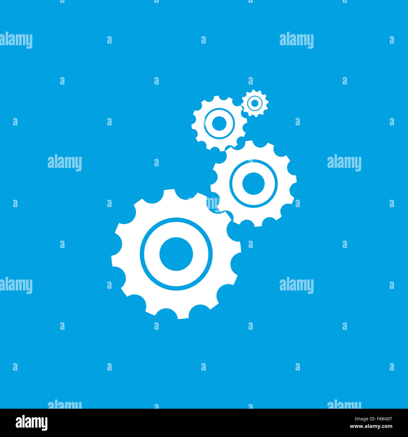 Mechanism white icon Stock Photo - Alamy