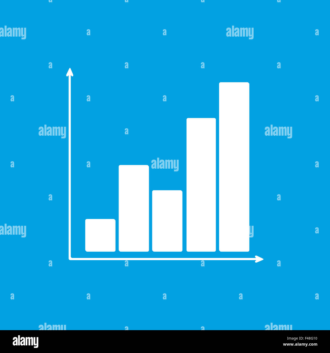 Chart white icon Stock Photo - Alamy
