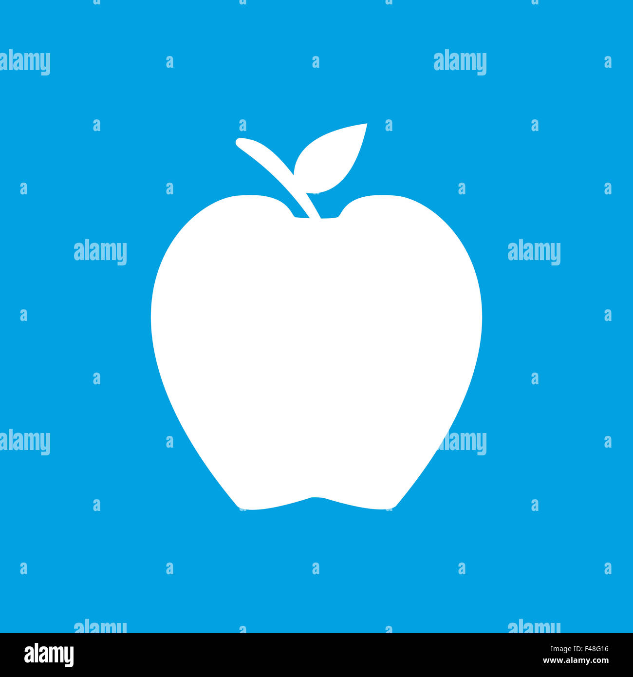 Apple white icon Stock Photo - Alamy