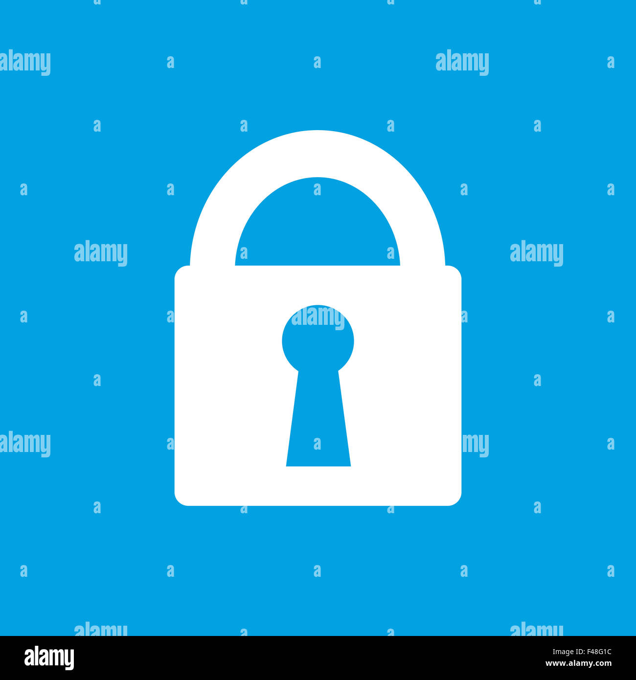Lock white icon Stock Photo - Alamy