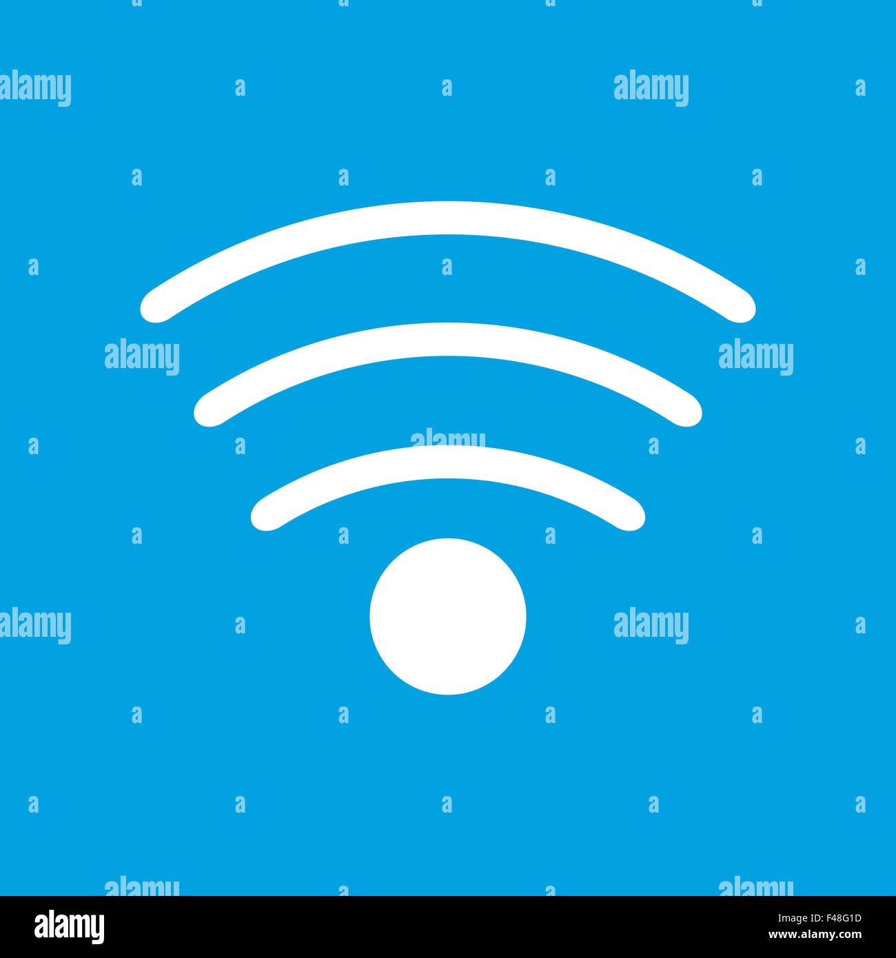 Wi-fi white icon Stock Photo - Alamy