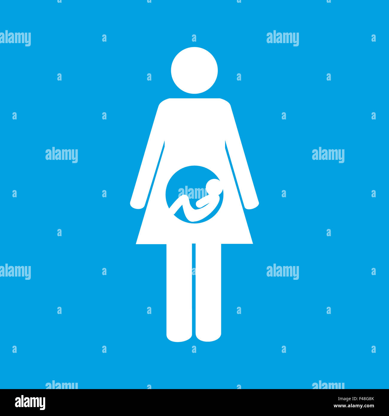 Pregnancy white icon Stock Photo - Alamy
