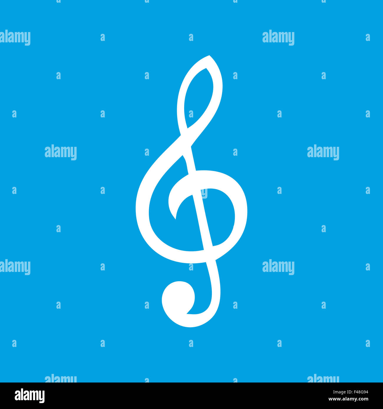 Treble clef white icon Stock Photo - Alamy