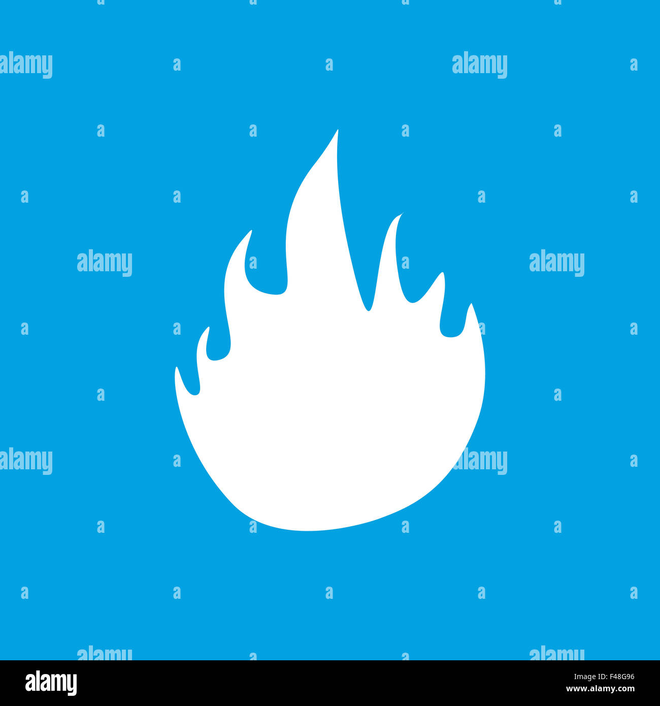 Fire white icon Stock Photo - Alamy