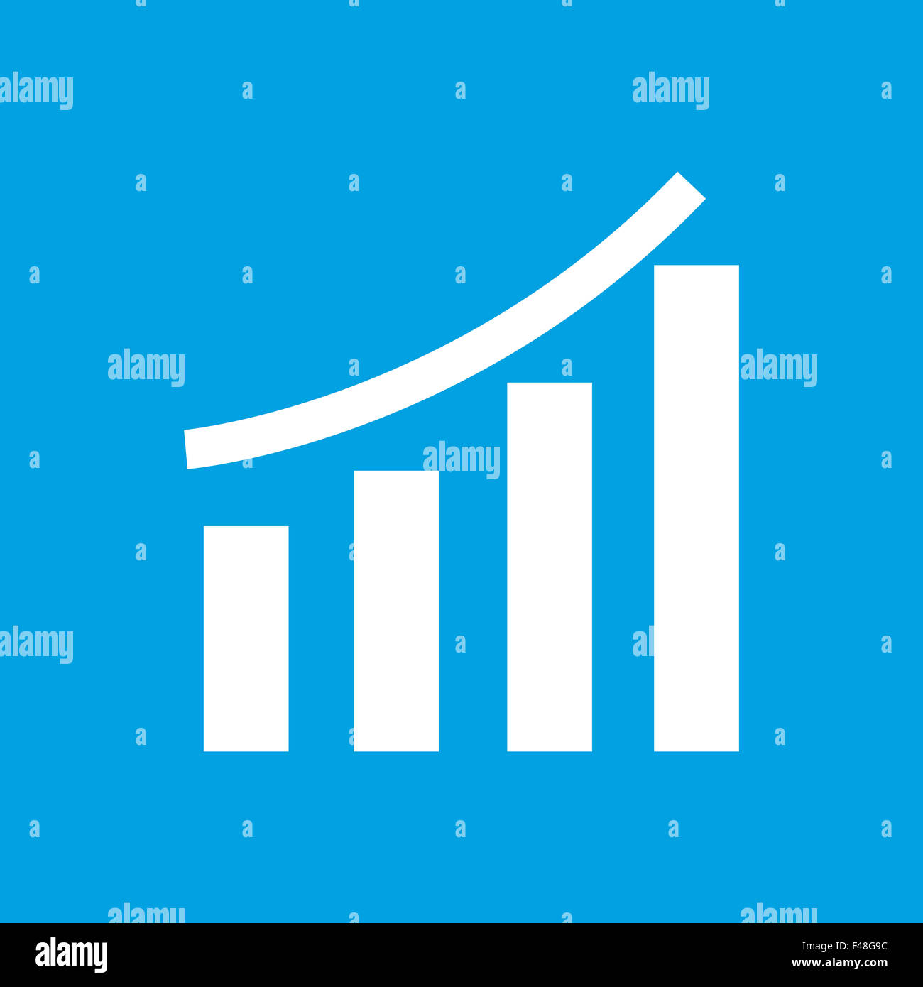 Chart white icon Stock Photo - Alamy