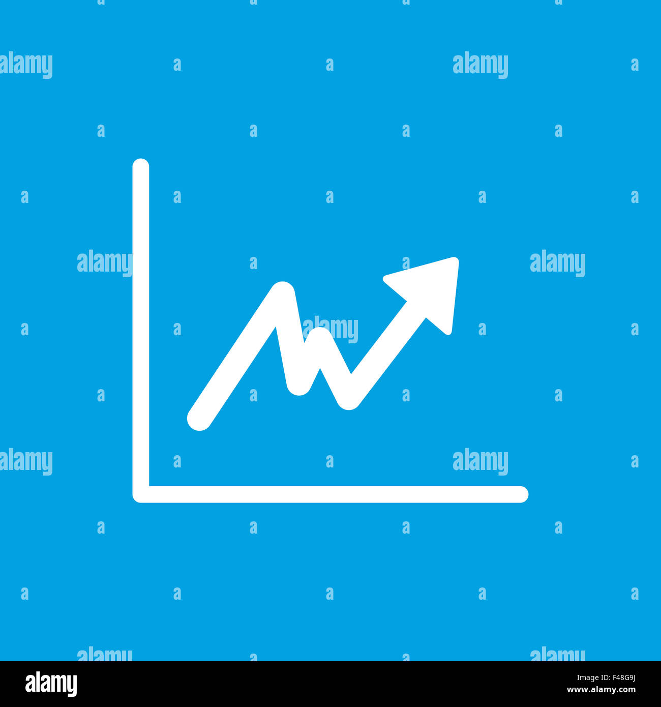 Graph white icon Stock Photo - Alamy