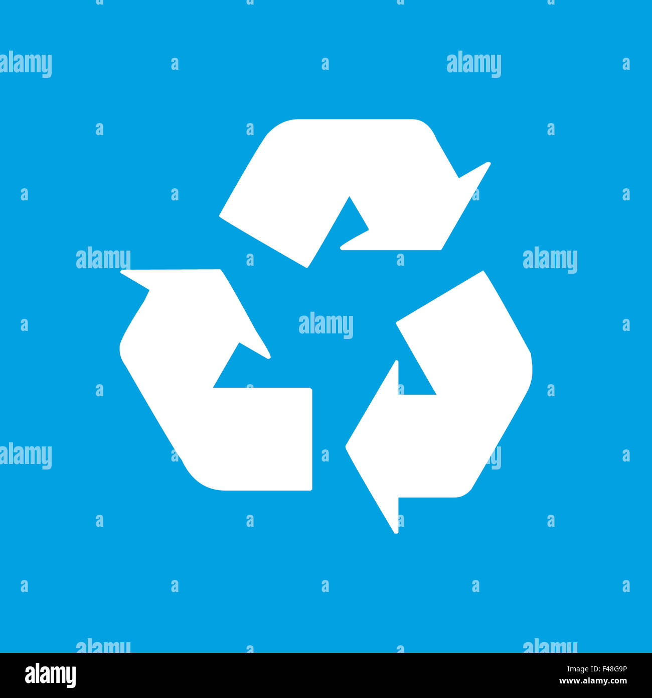 Recycling white icon Stock Photo - Alamy