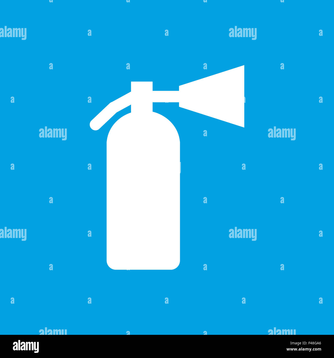 Fire extinguisher white icon Stock Photo - Alamy