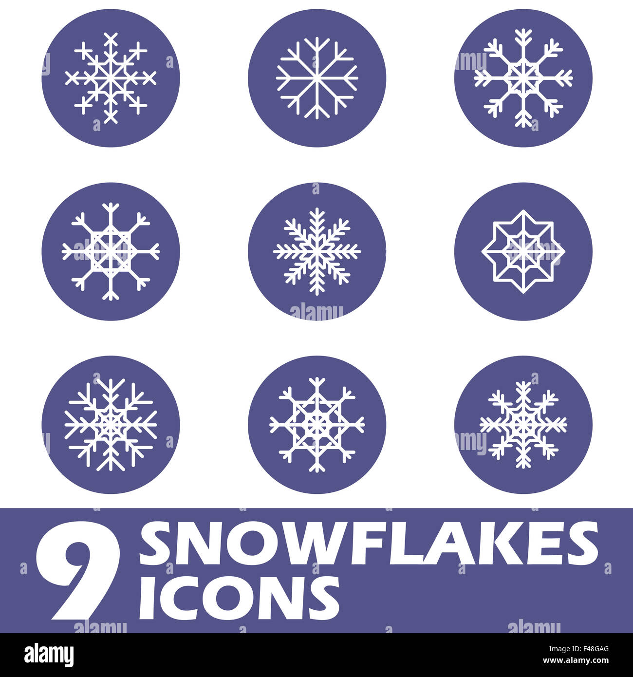 Snow flat icons Stock Photo - Alamy