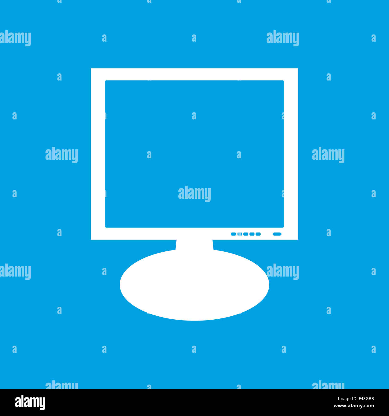 Monitor white icon Stock Photo - Alamy