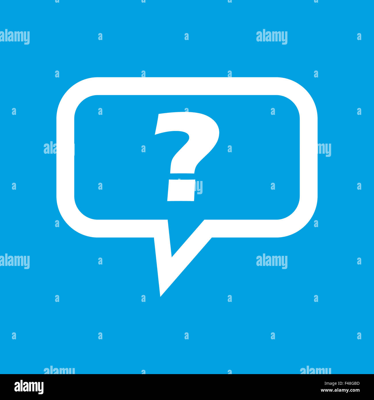 Question white icon Stock Photo - Alamy