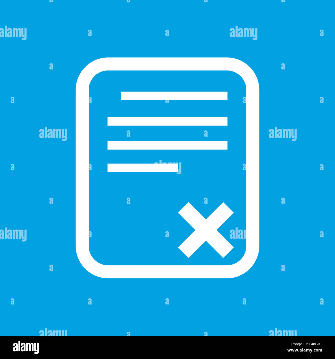 Bad document white icon Stock Photo - Alamy