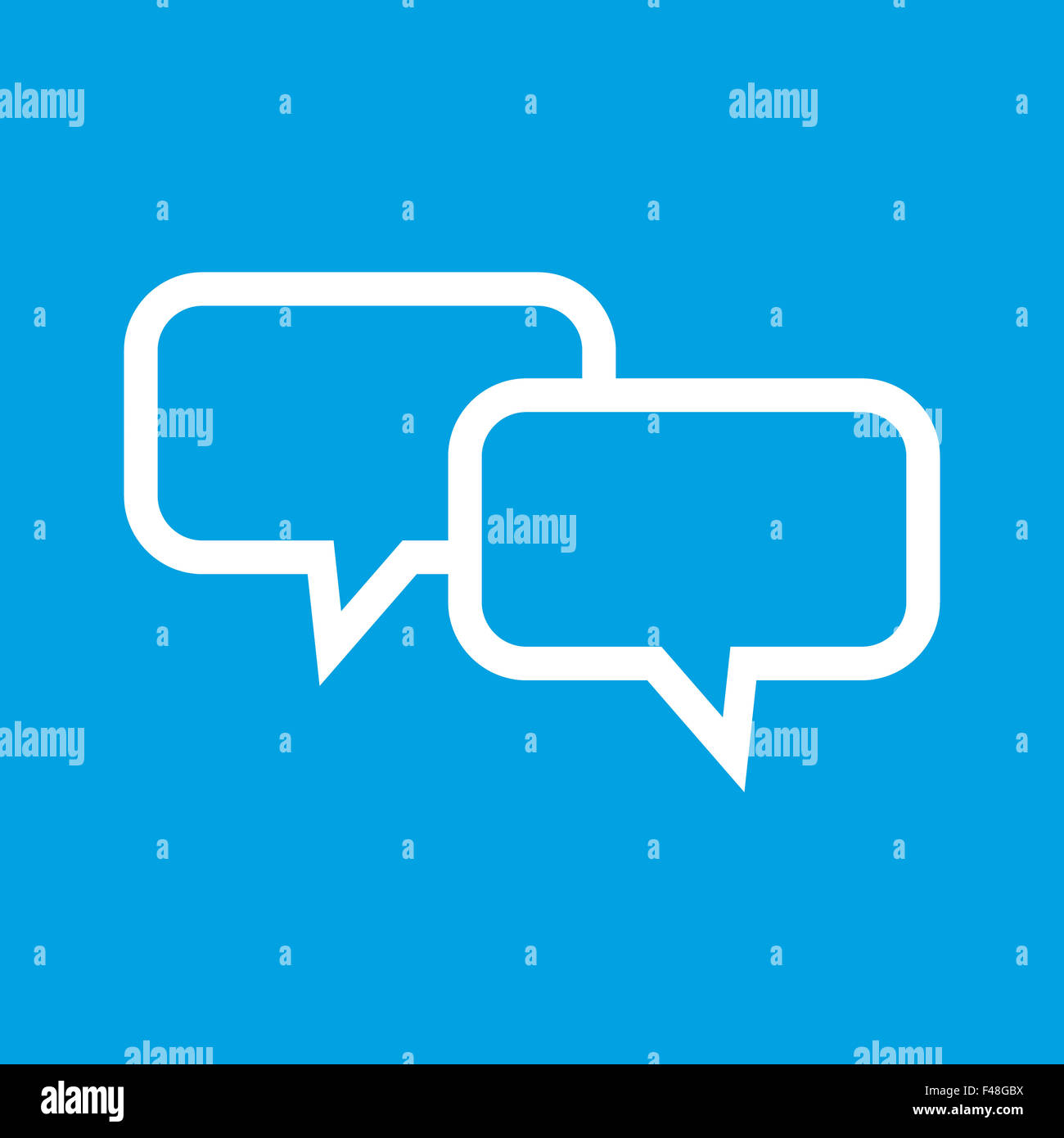 Dialog white icon Stock Photo - Alamy