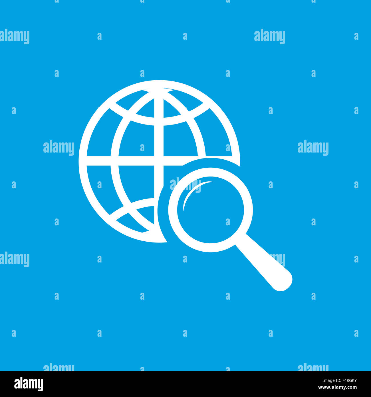 World scan white icon Stock Photo - Alamy