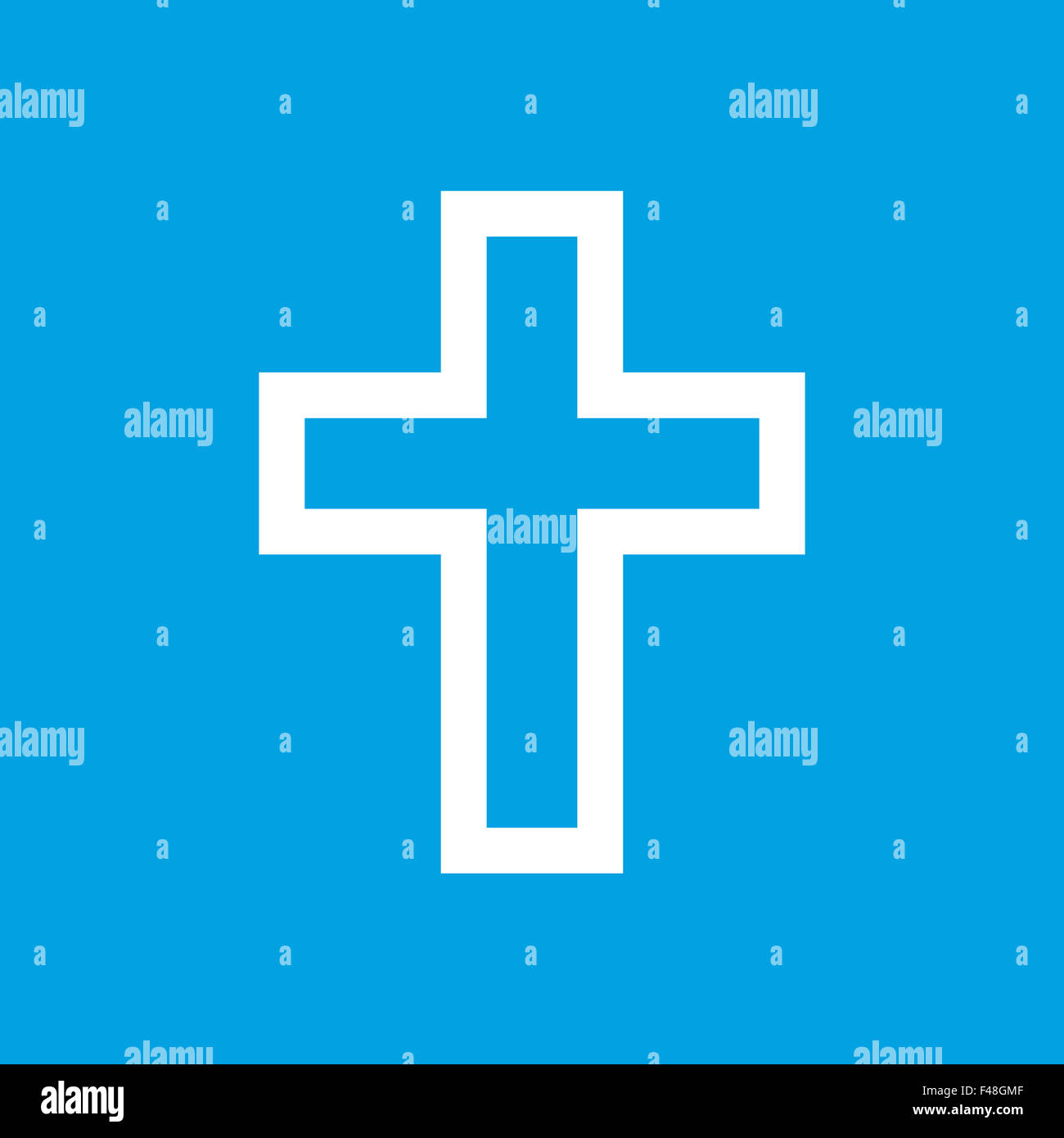 Protestant Cross white icon Stock Photo - Alamy