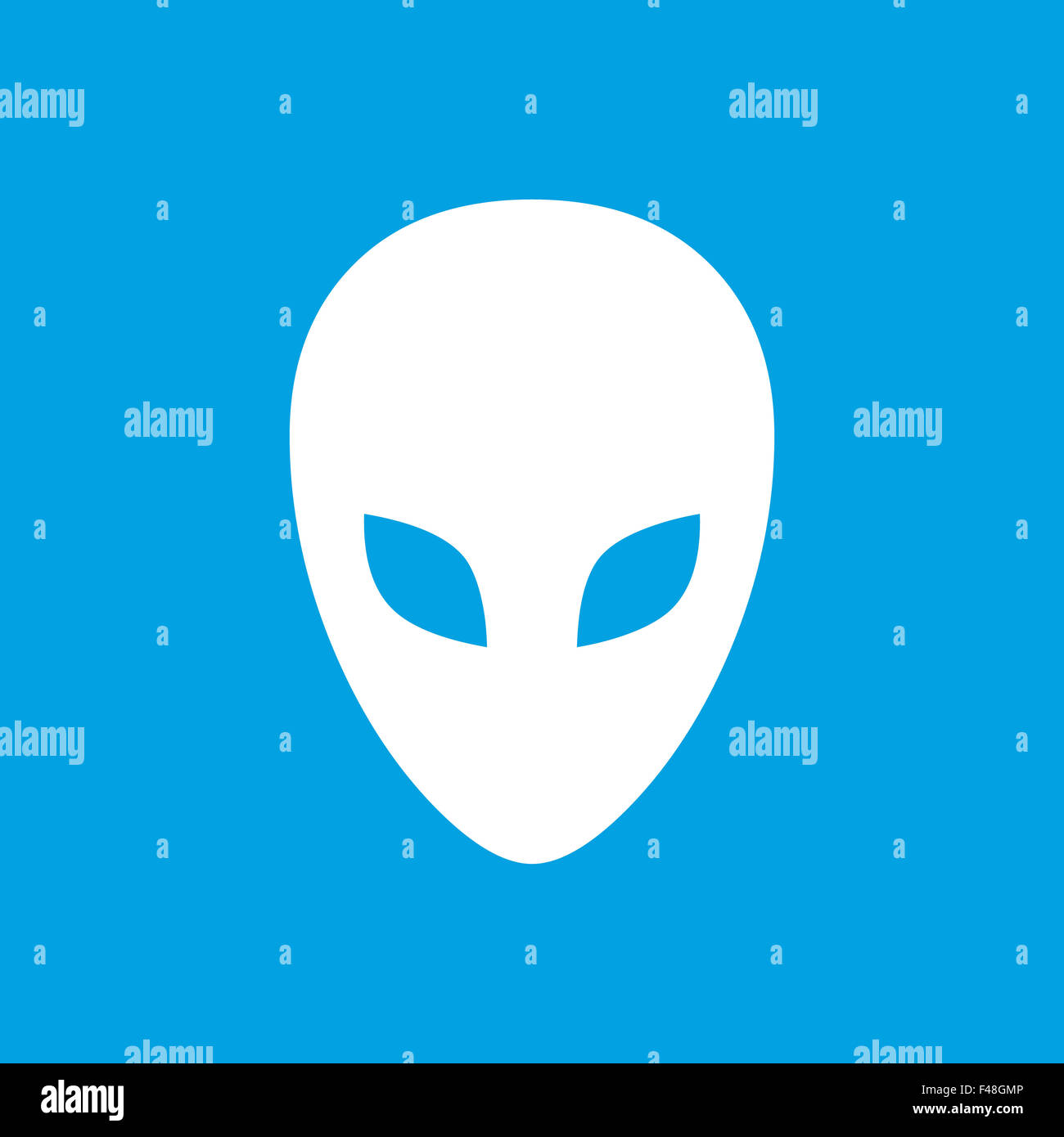 Alien white icon Stock Photo - Alamy