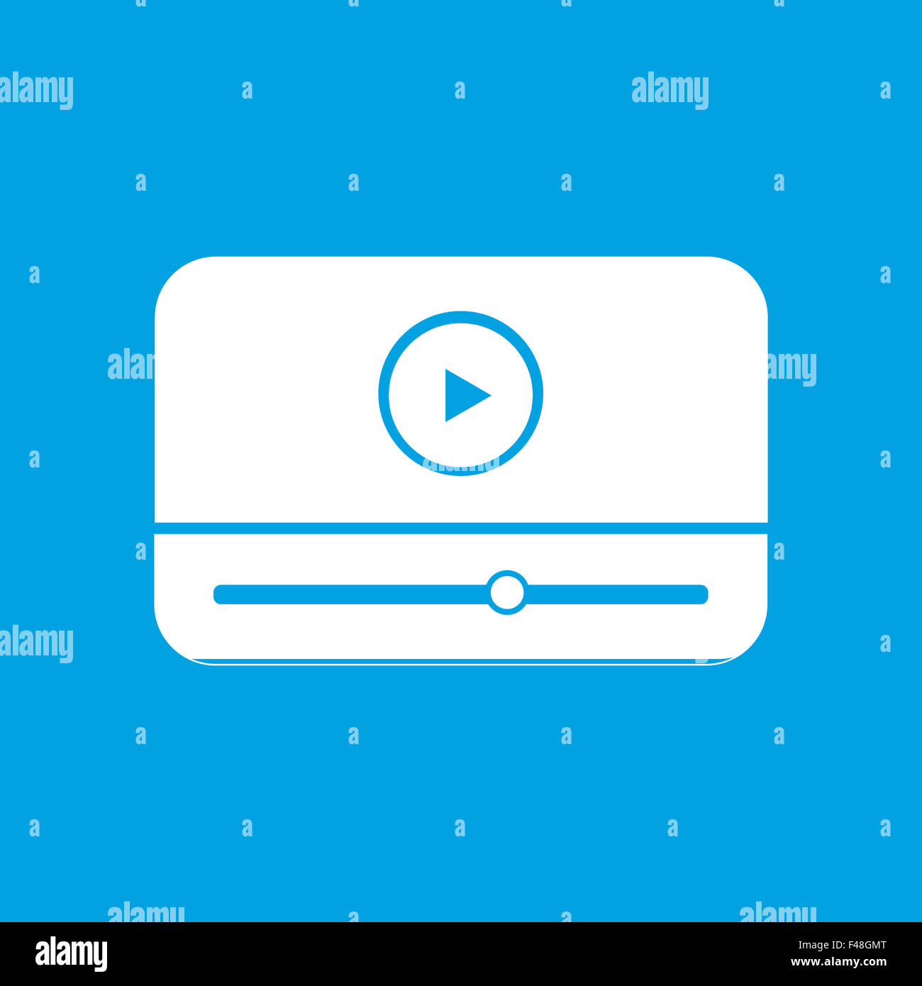 Player white icon Stock Photo - Alamy