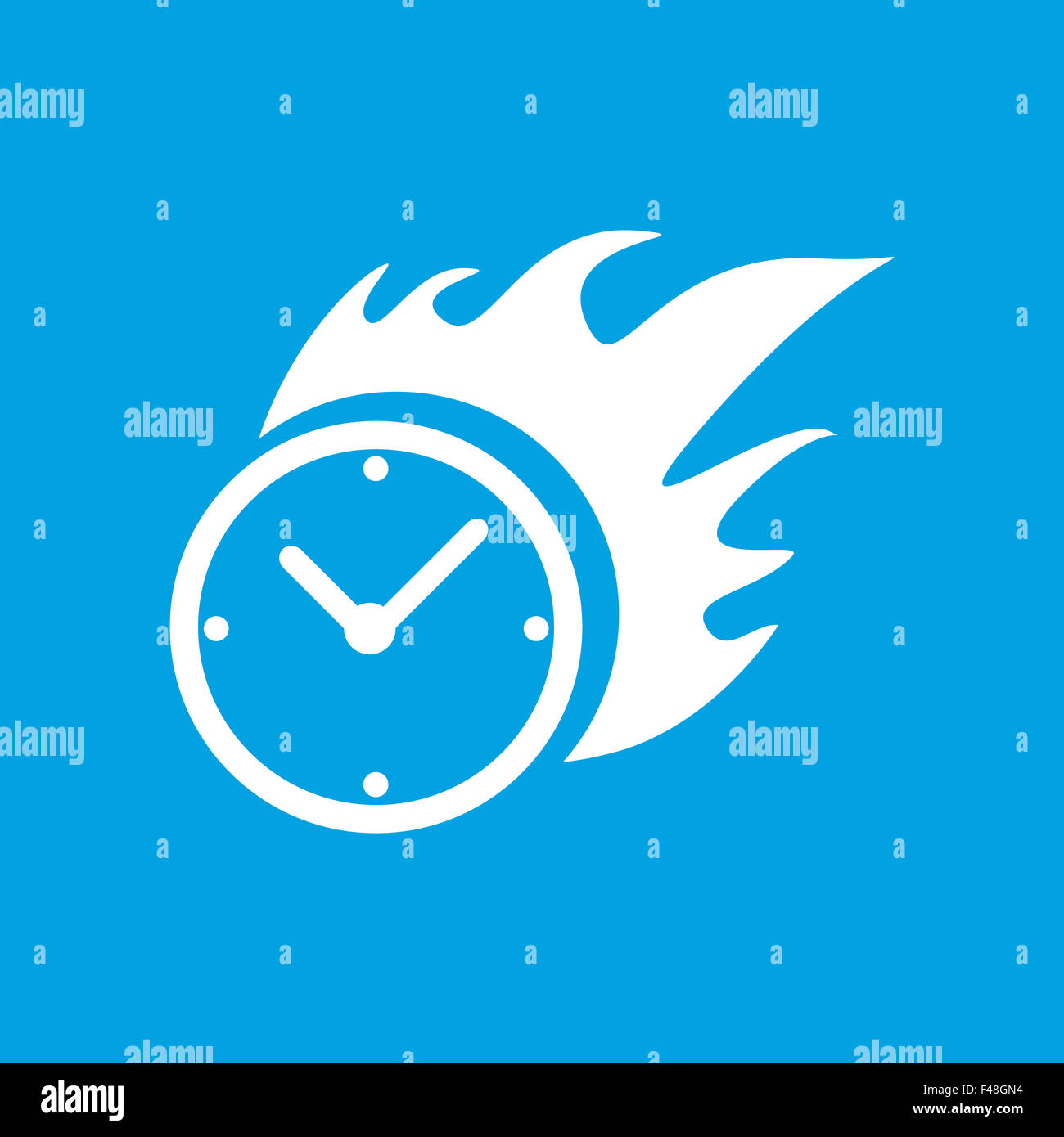 Hot clock white icon Stock Photo - Alamy