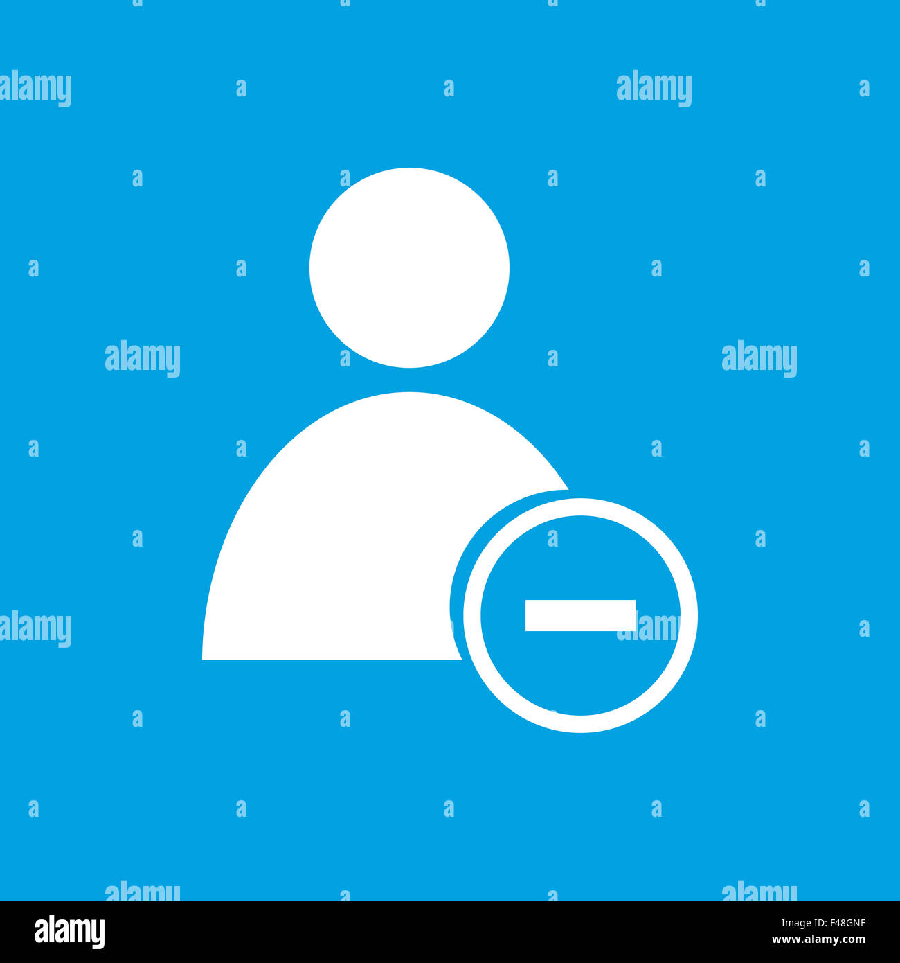 Remove user white icon Stock Photo - Alamy