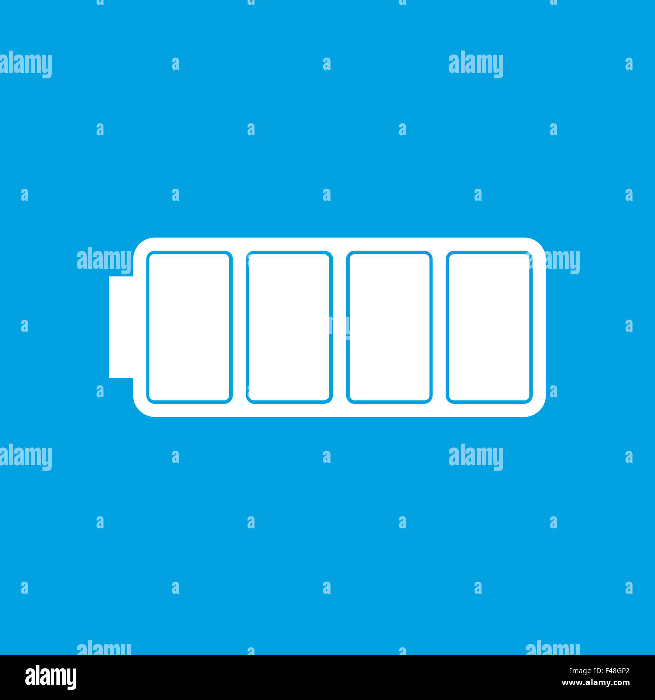 Battery white icon Stock Photo - Alamy