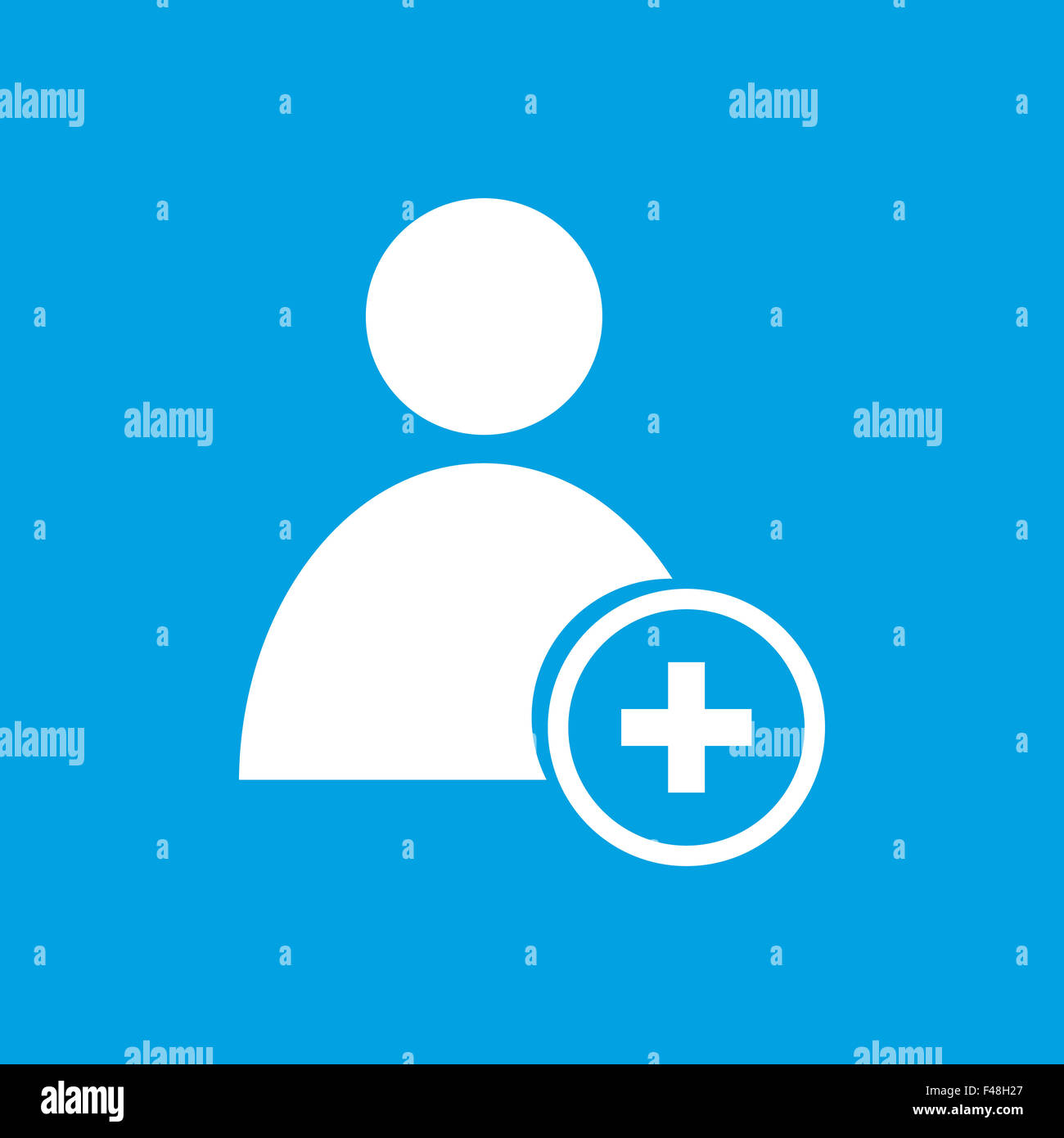 Add user white icon Stock Photo - Alamy