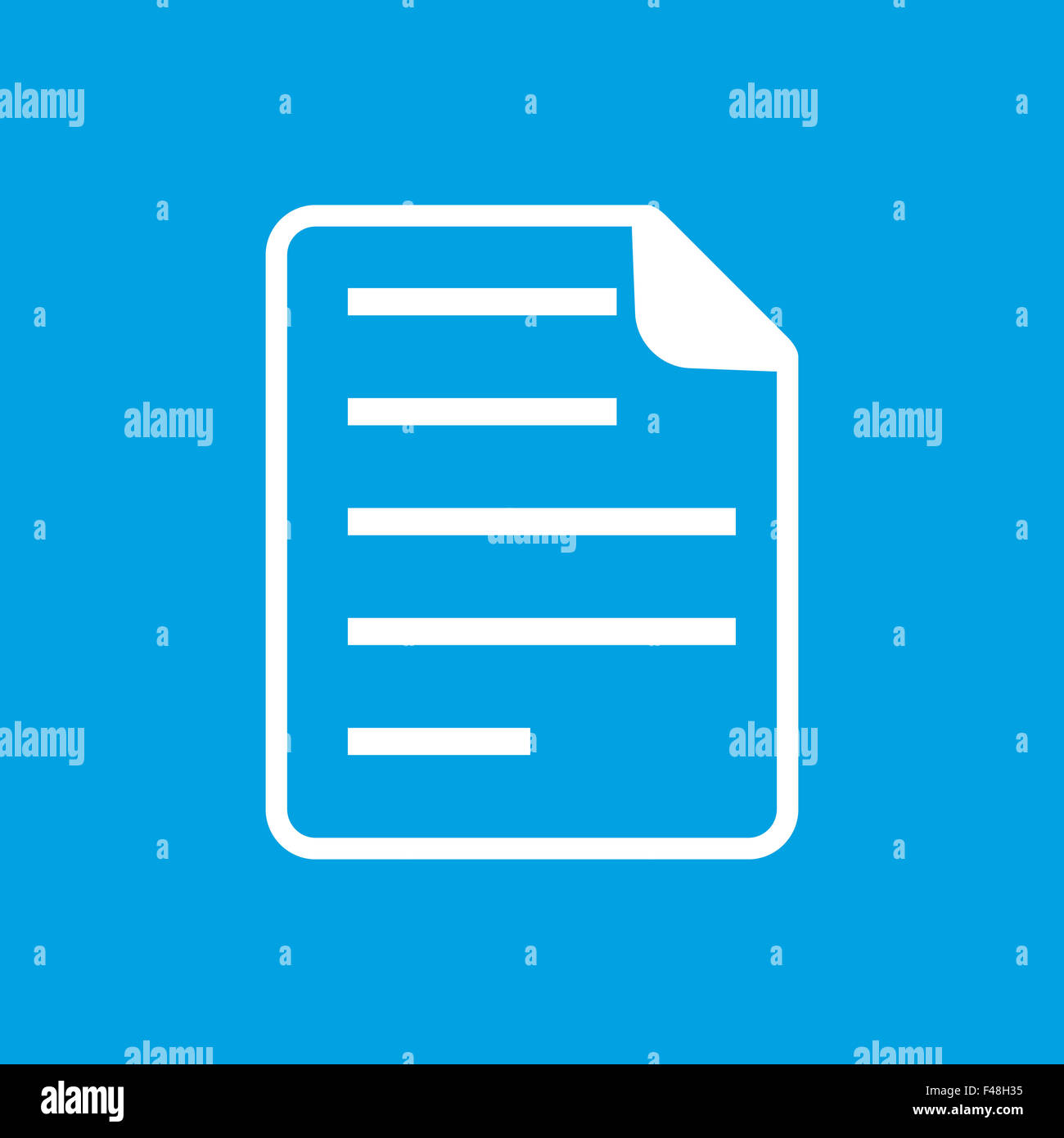 Document white icon Stock Photo - Alamy