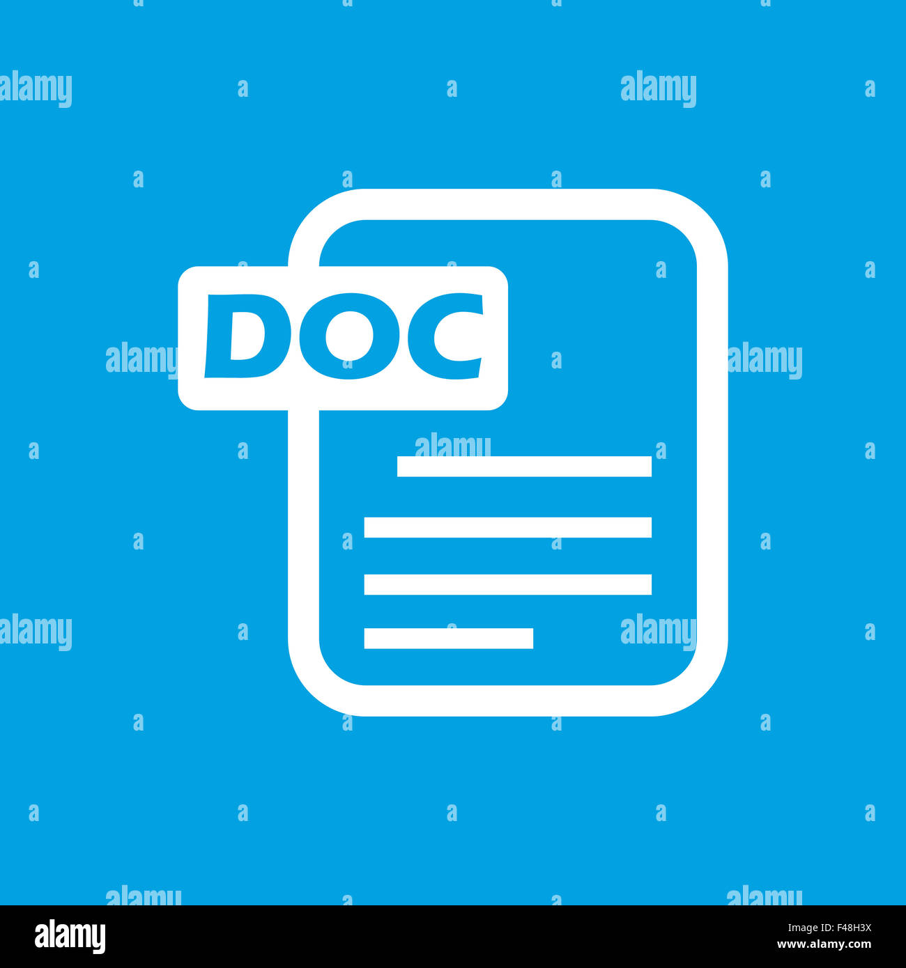 Doc white icon Stock Photo - Alamy
