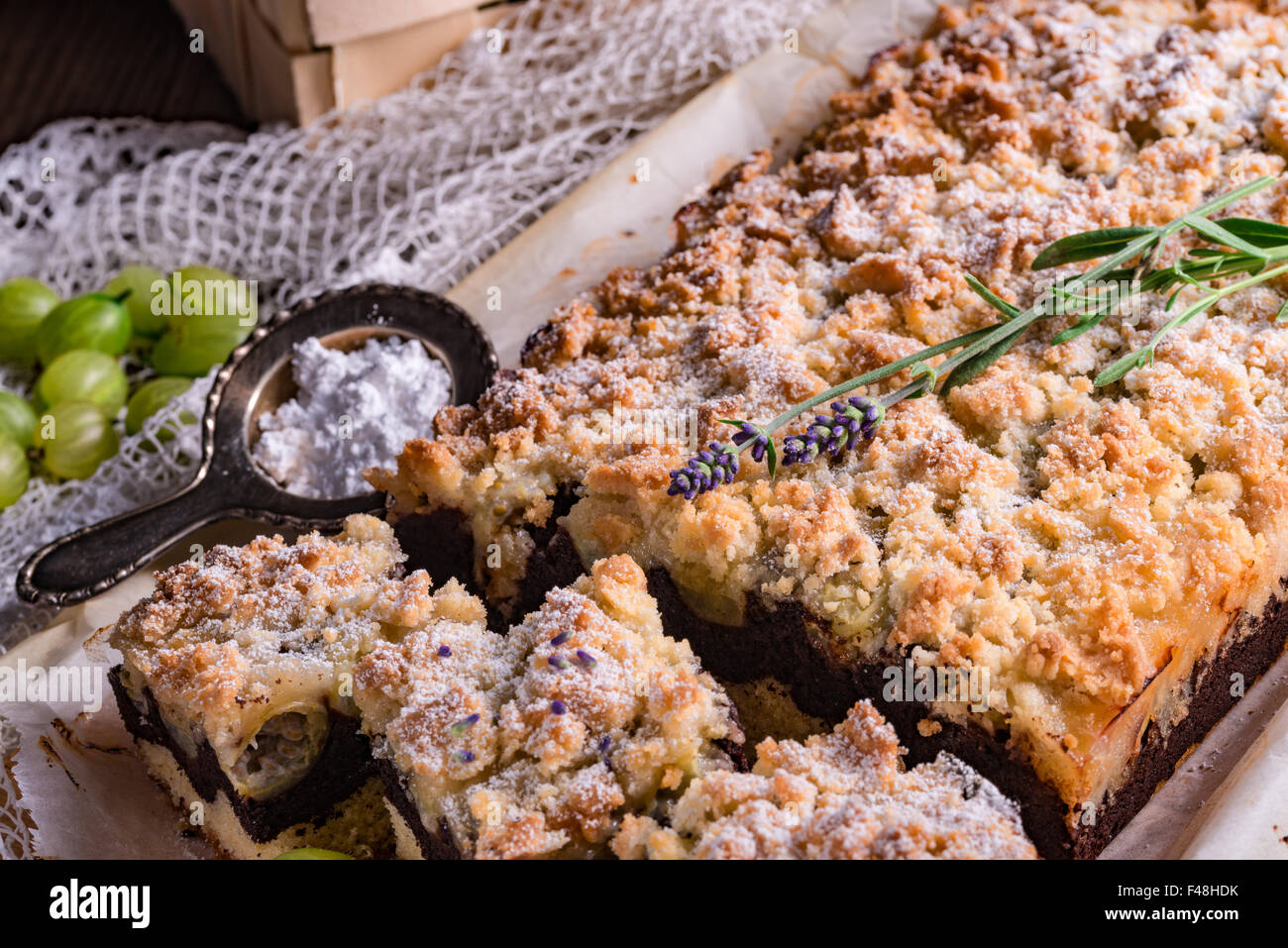 Gooseberries chocolate cake Stock Photo - Alamy