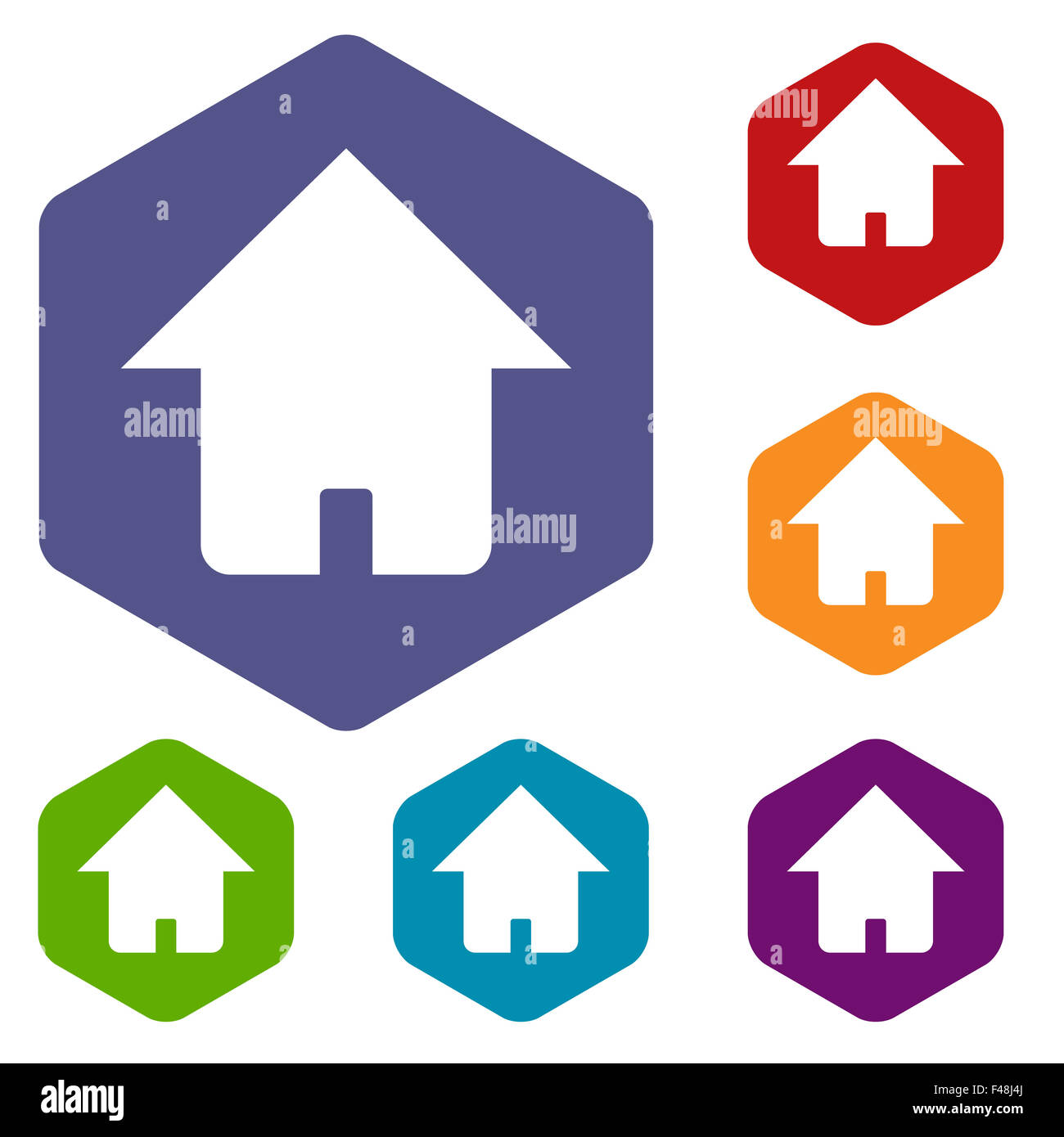 Home rhombus icons Stock Photo - Alamy