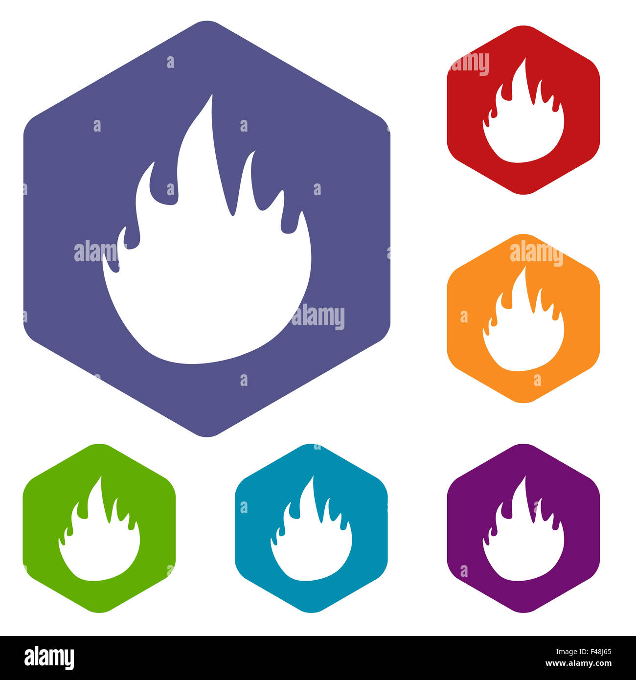 Fire rhombus icons Stock Photo - Alamy