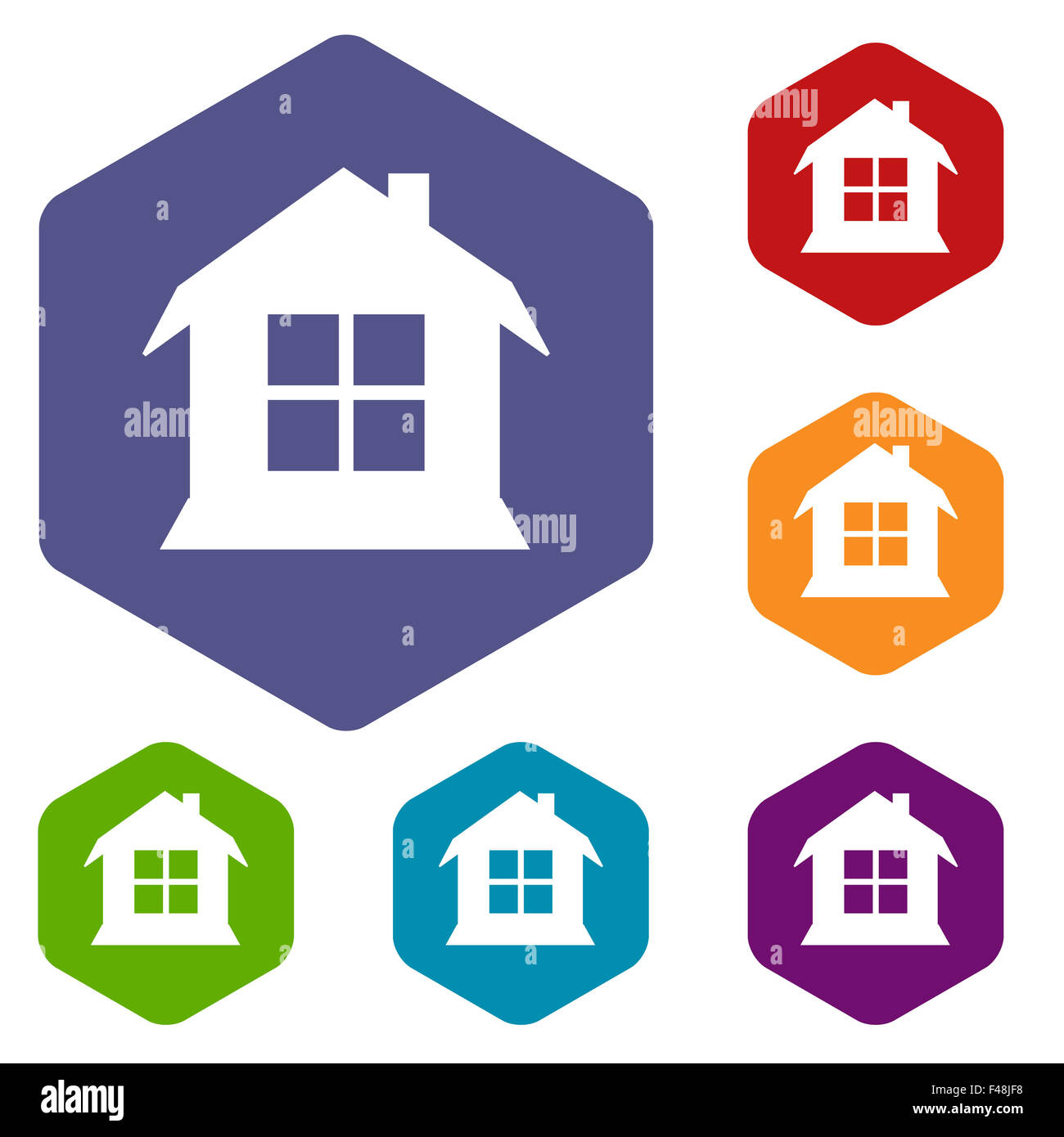 House rhombus icons Stock Photo - Alamy