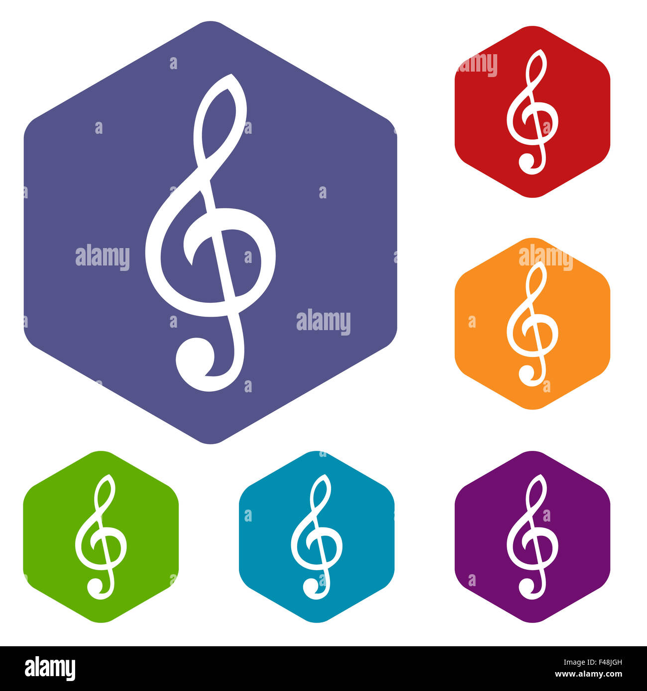 Treble clef rhombus icons Stock Photo - Alamy