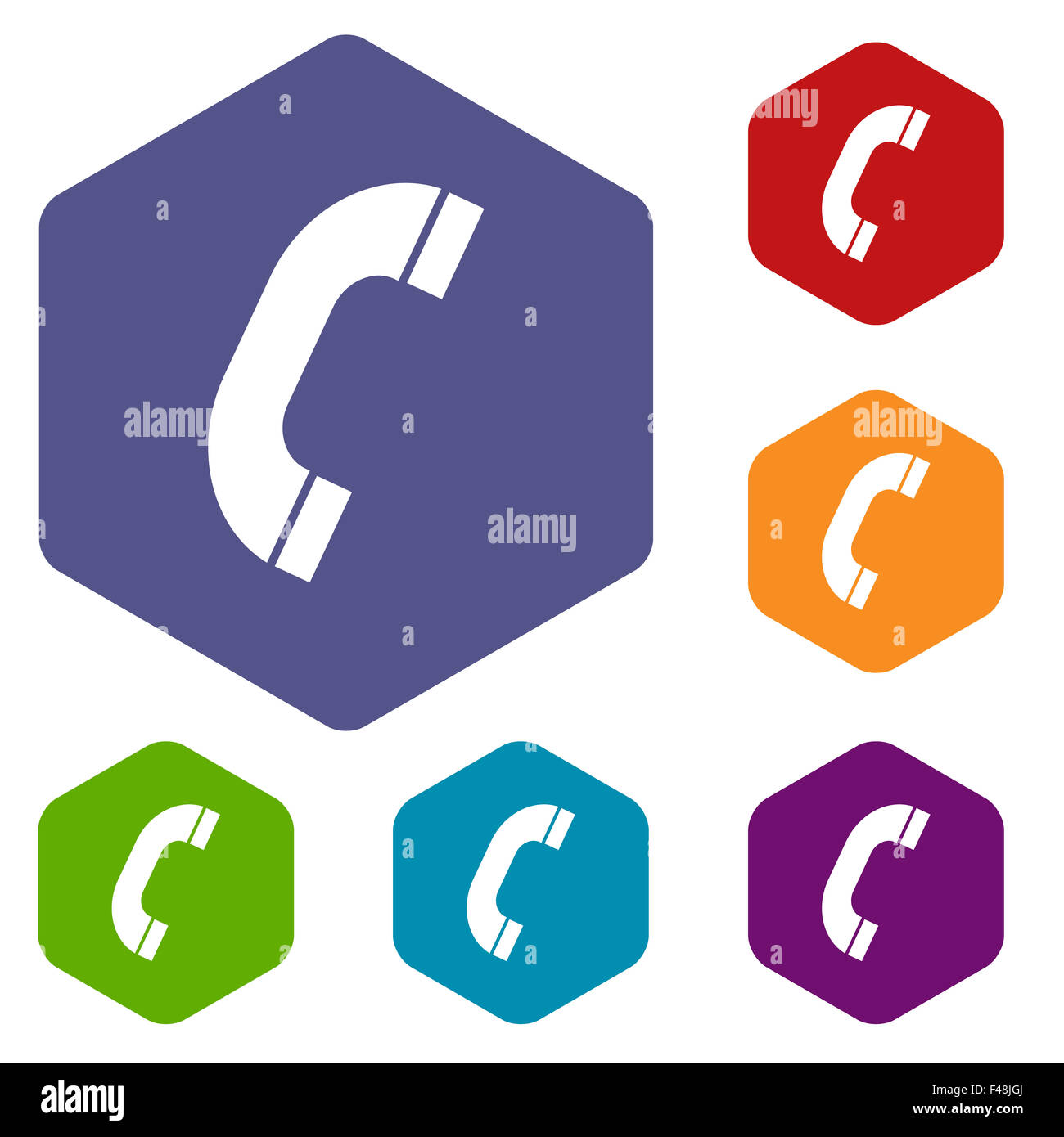 Phone rhombus icons Stock Photo - Alamy