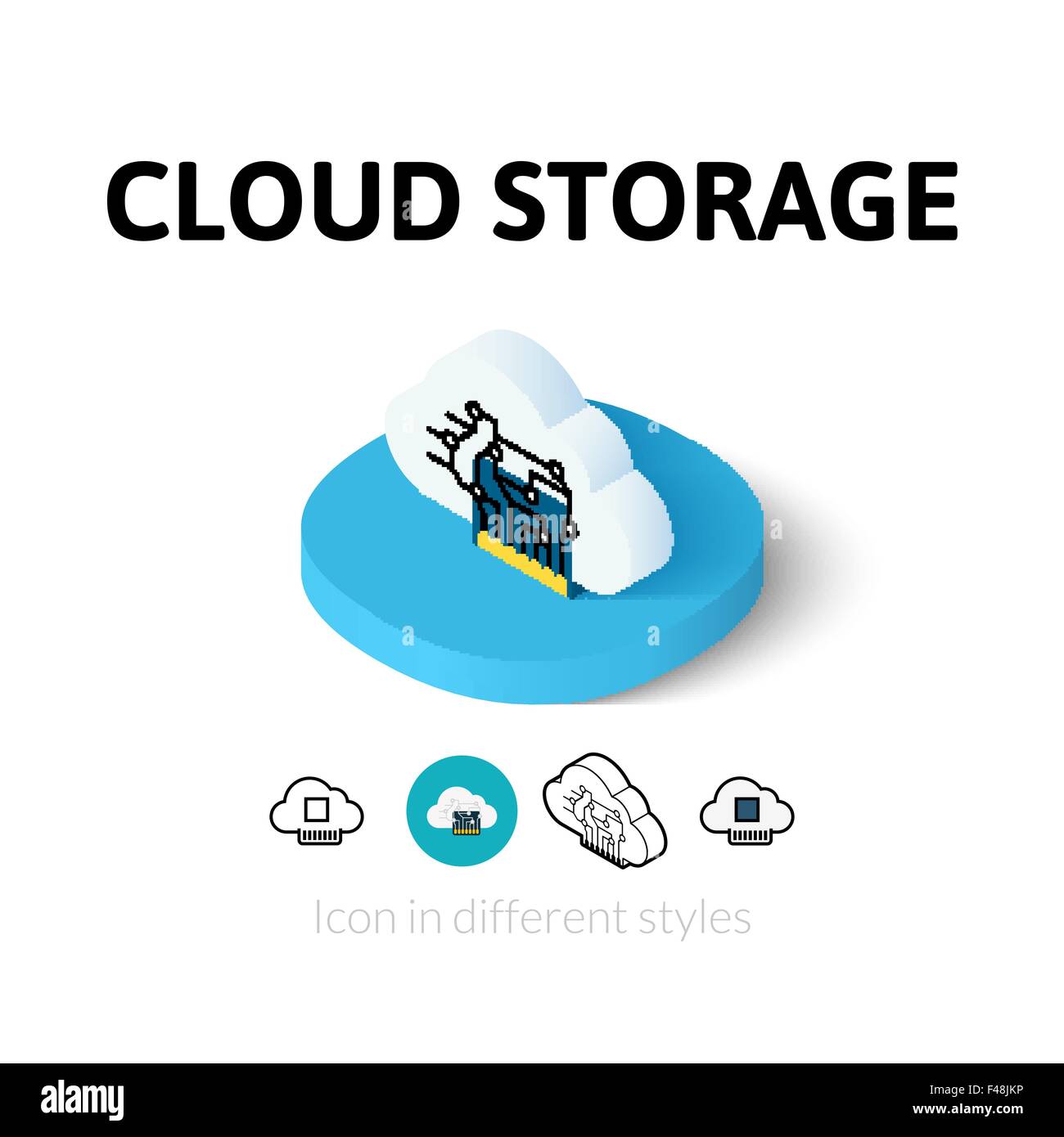 Cloud storage icon in different style Stock Vector Image & Art - Alamy