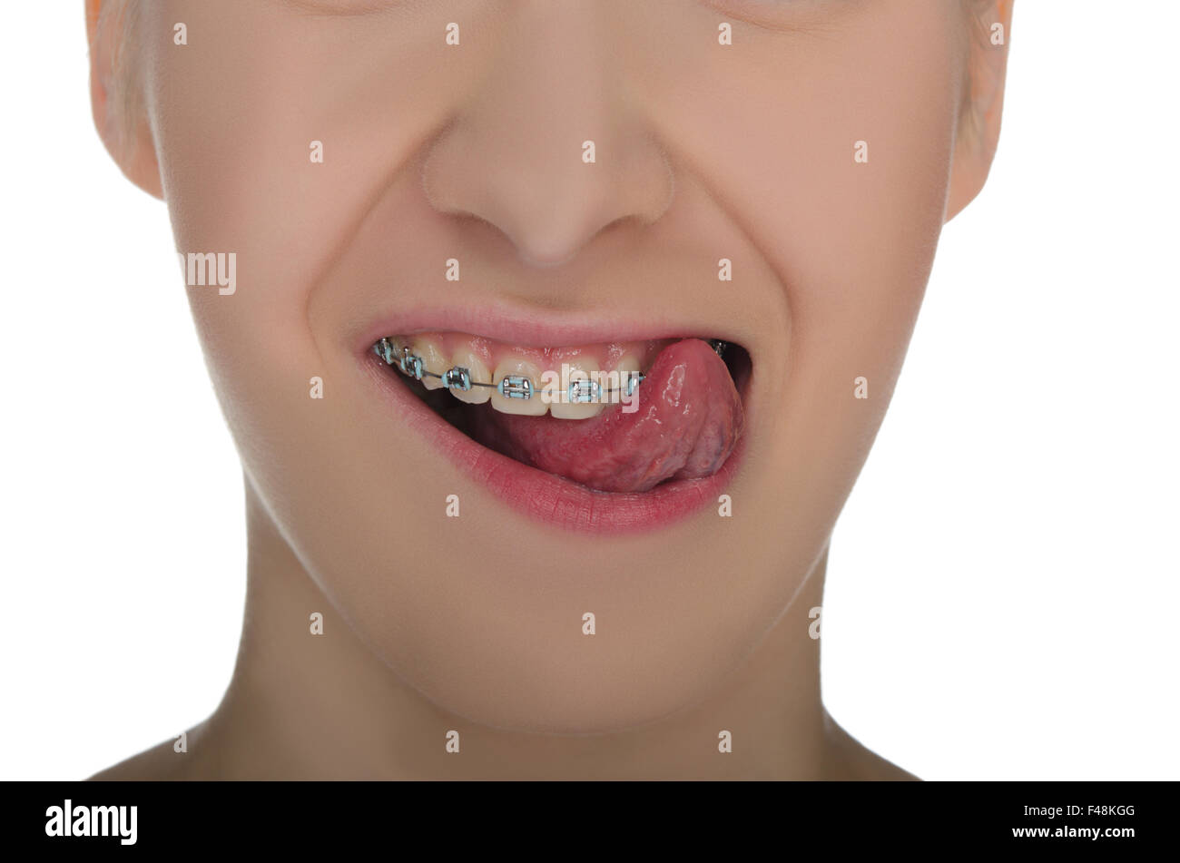 Smiling mouth tongue hi-res stock photography and images - Alamy