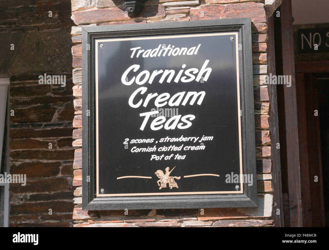 Traditional Cornish Cream Teas Sign Stock Photo - Alamy